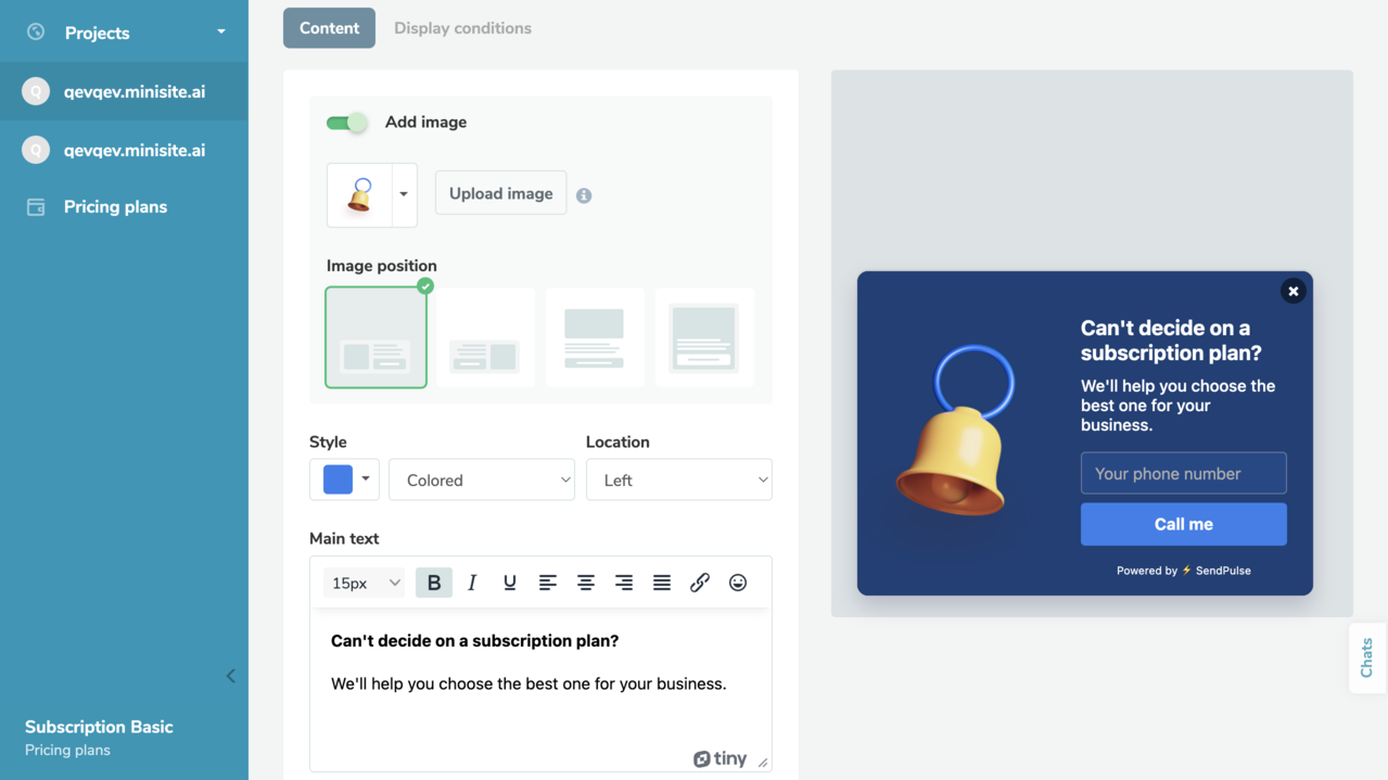 Las mejores plataformas para crear tu propia Ventana Emergente | SendPulse