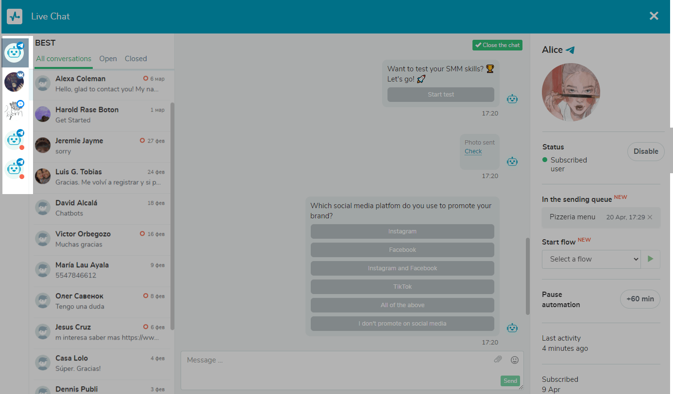 Cómo crear rápido y fácil el mejor Chatbot para Instagram | SendPulse