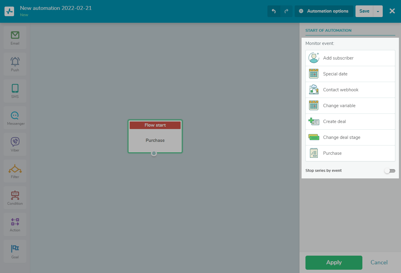 Automation 360 elements (blocks) | SendPulse