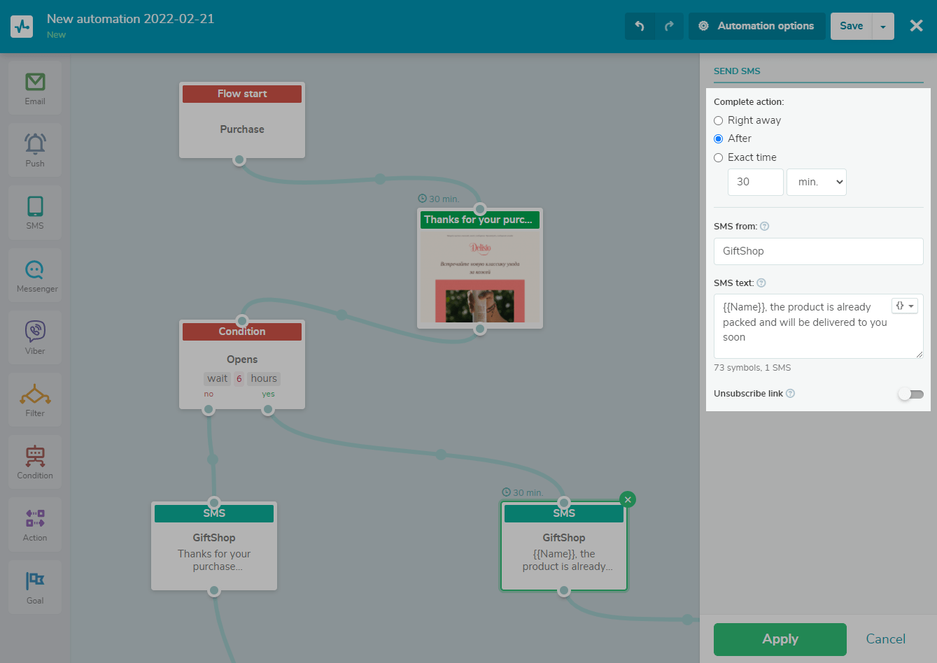 Automation 360 elements (blocks) | SendPulse