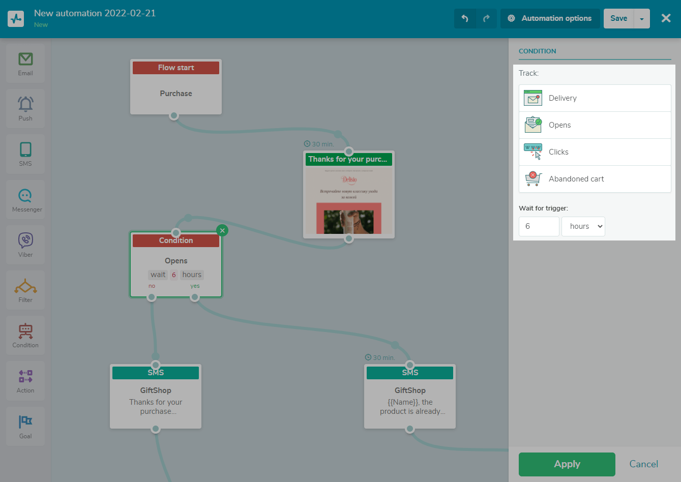 Automation 360 elements (blocks) | SendPulse