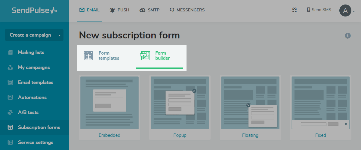 How to track statistics on subscription form events | SendPulse