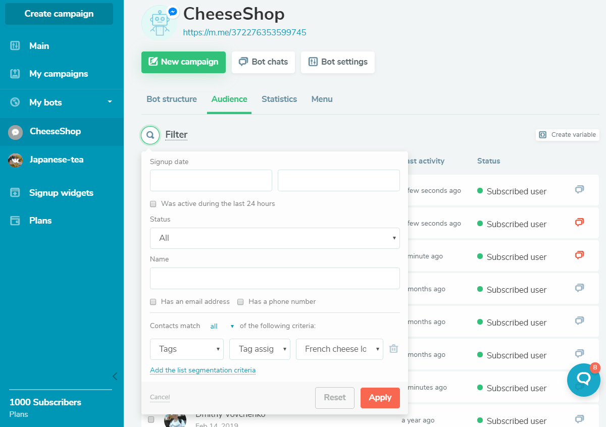 How to Use Chatbot Tags | SendPulse