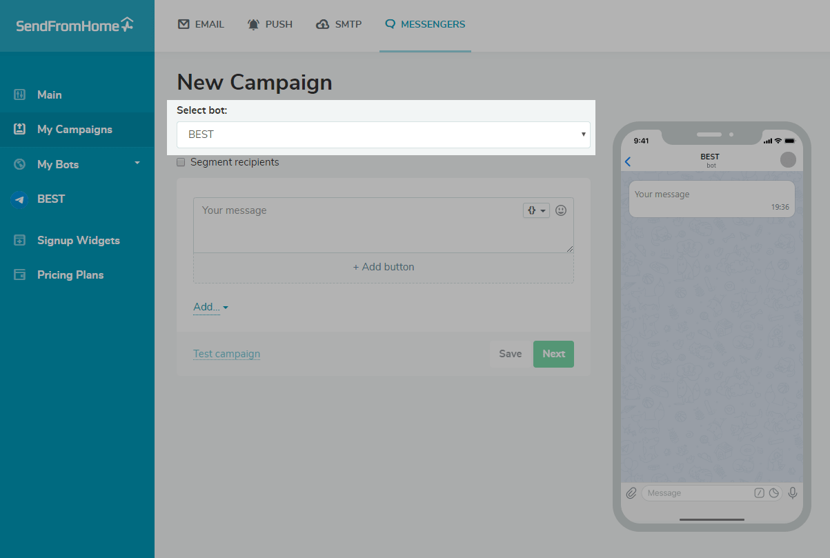 How to Create a Telegram Chatbot Campaign | SendPulse