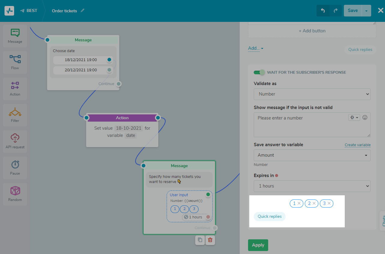 How to Create an Automated Flow for a Telegram Chatbot | SendPulse