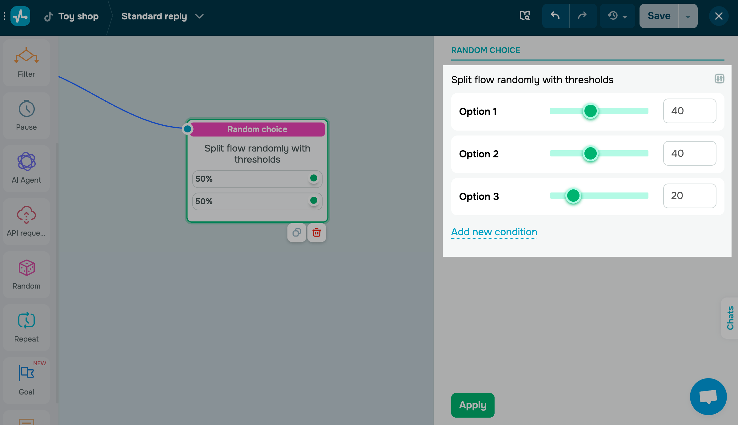 Create an automated TikTok chatbot flow | SendPulse