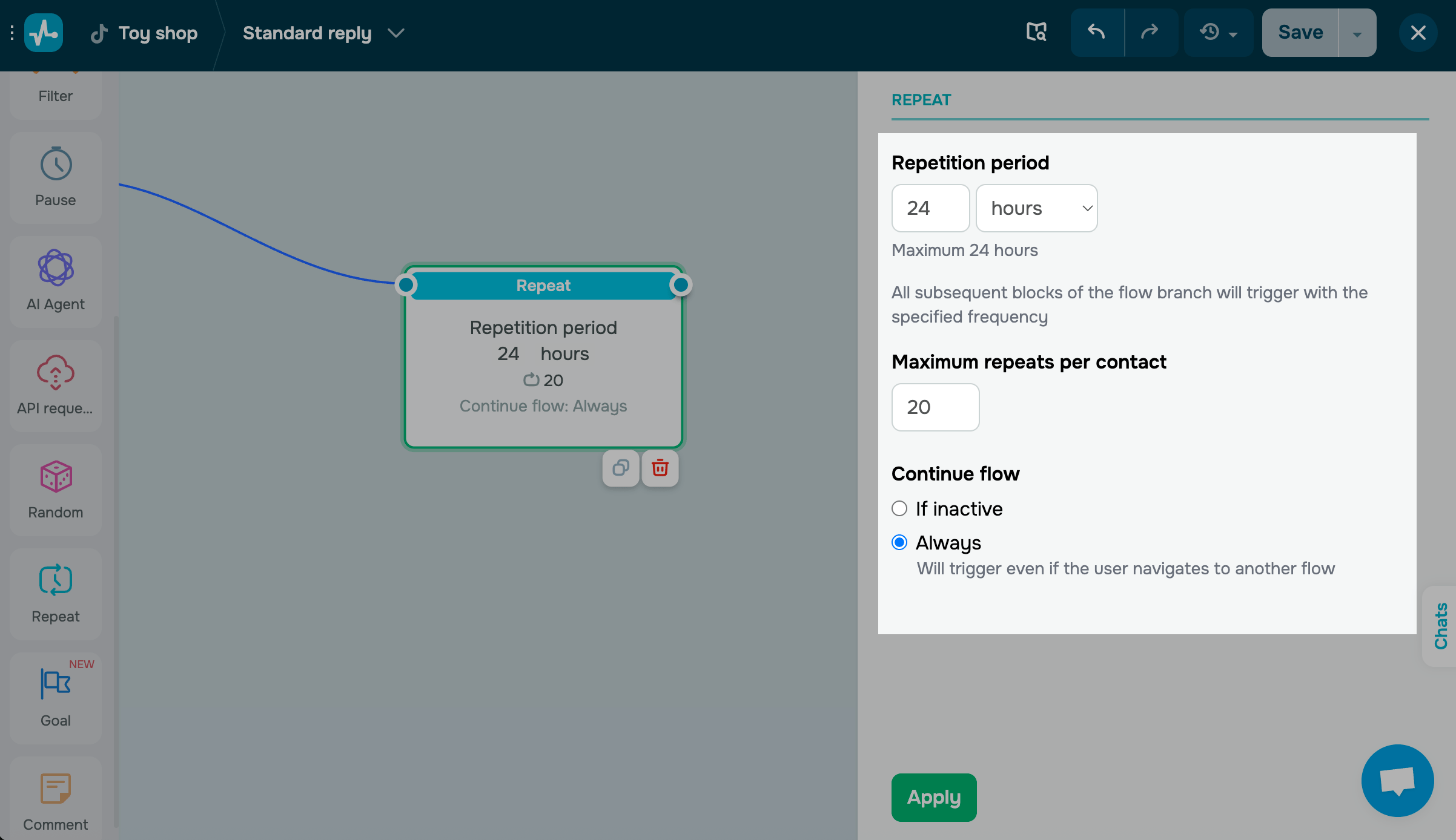 Create an automated TikTok chatbot flow | SendPulse