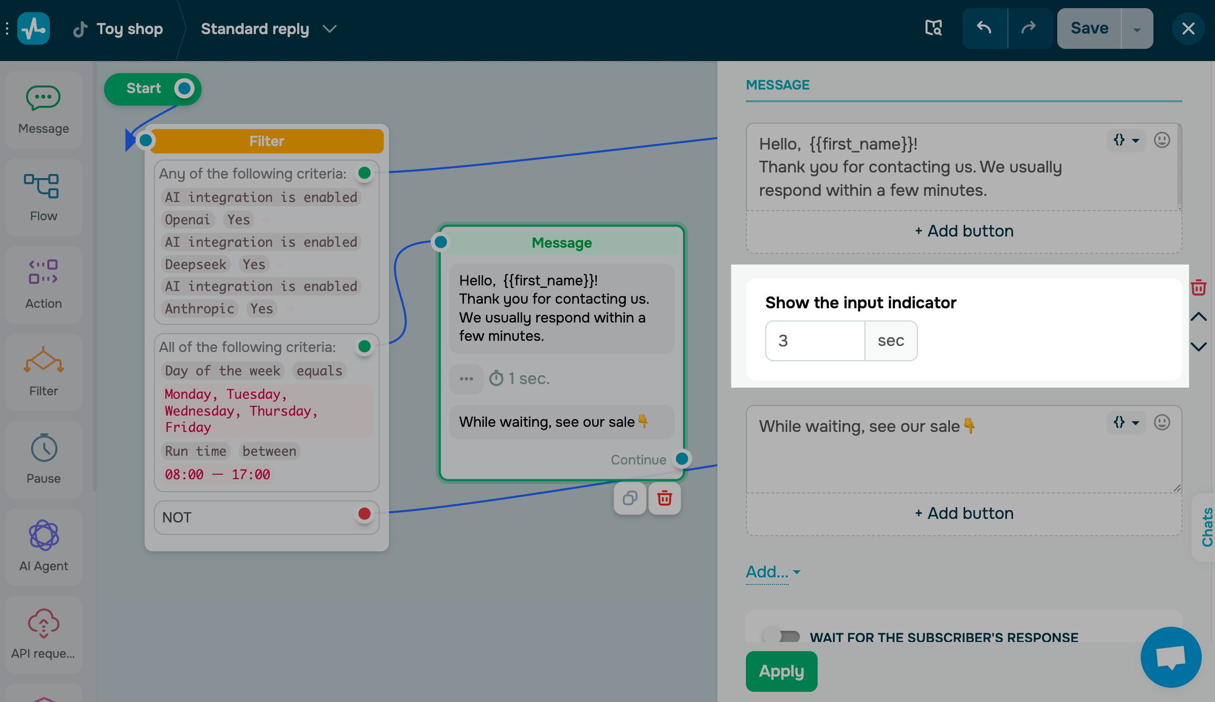 Create an automated TikTok chatbot flow | SendPulse