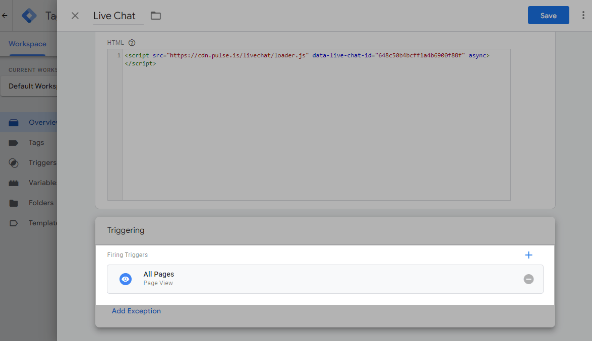 How to Add Live Chat Code to a Website Using Google Tag Manager | SendPulse