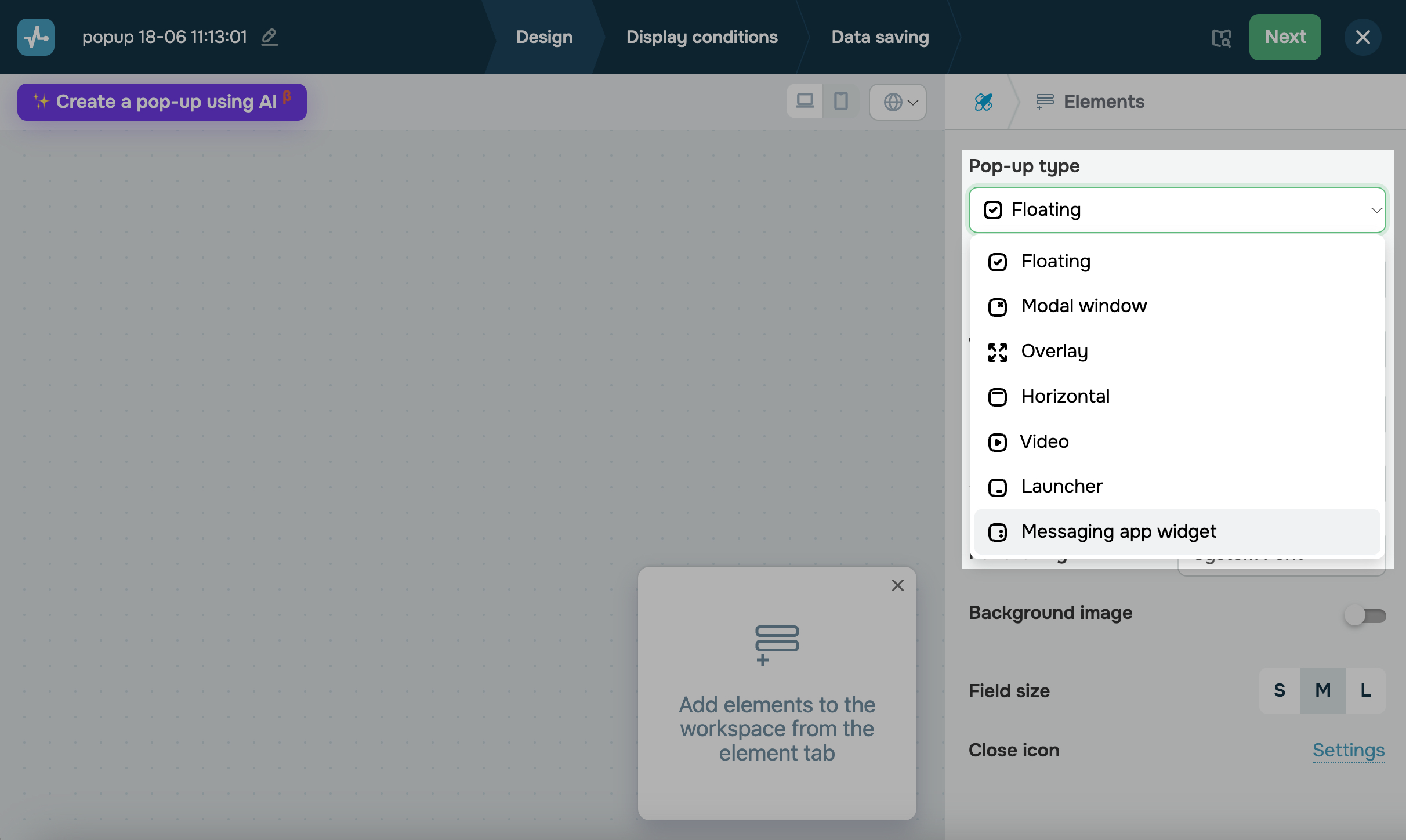 Create a messaging app widget | SendPulse