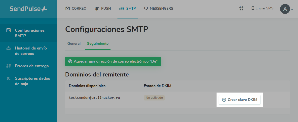 ¿Cómo se puede configurar DKIM para SendPulse SMTP? | SendPulse