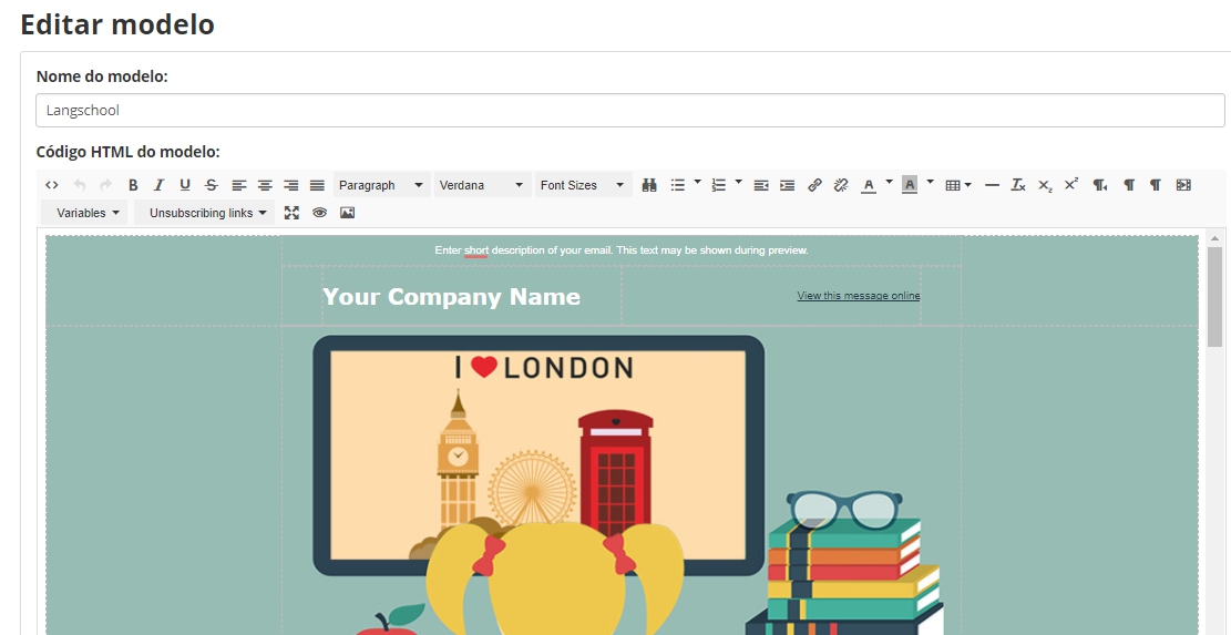 Editor de HTML | SendPulse